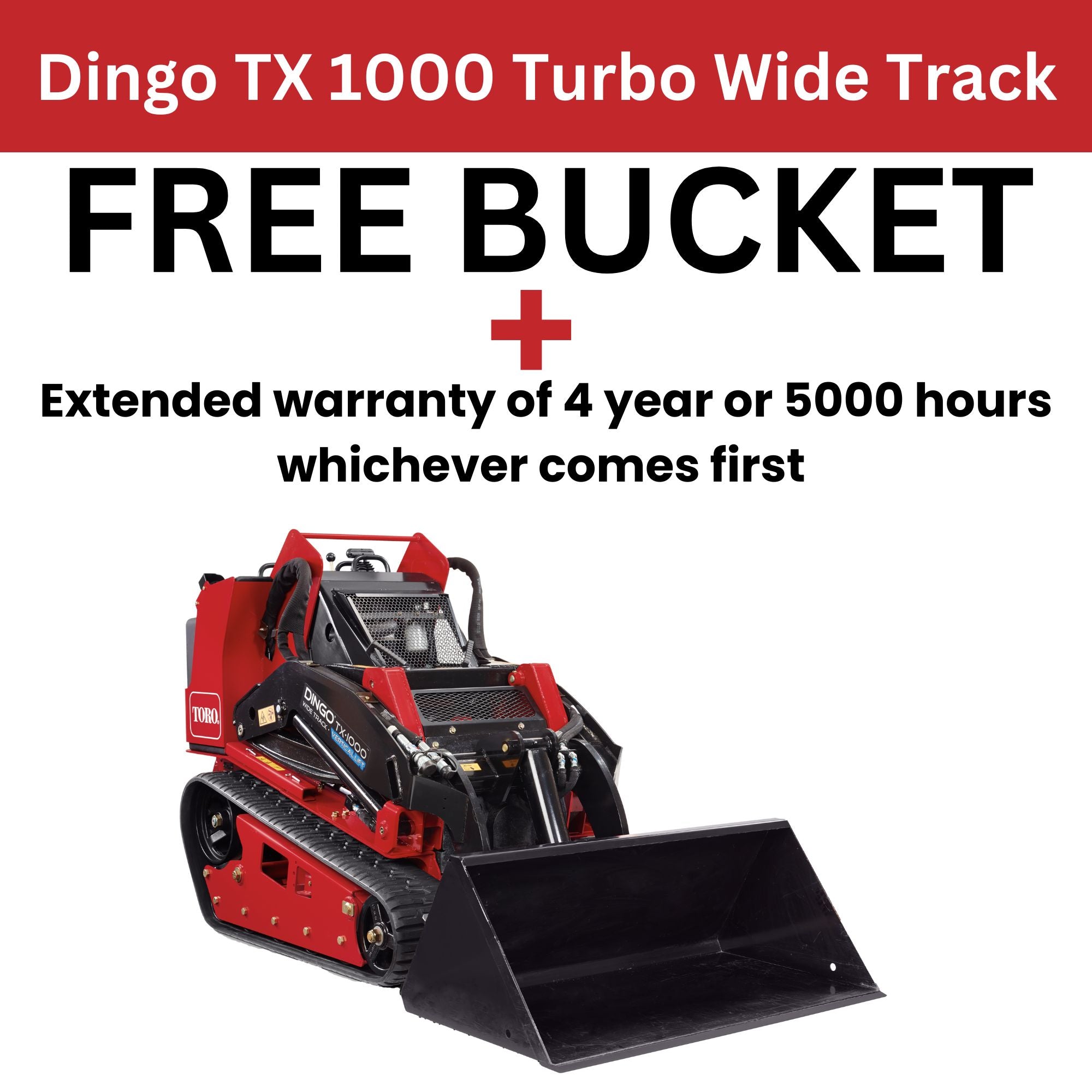 Dingo TX 1000 TURBO Wide Track Loader | FREE BUCKET & Extended Warrant